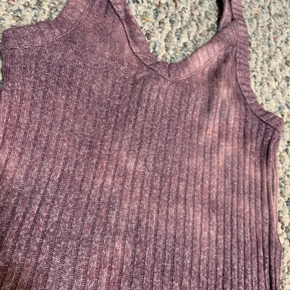 American Eagle Outfitters | Tops | Purple Ribbed Tie Dye Cropped Tank | Poshmark